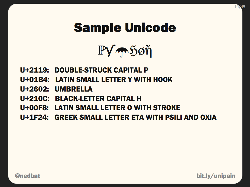 Ned Batchelder Pragmatic Unicode