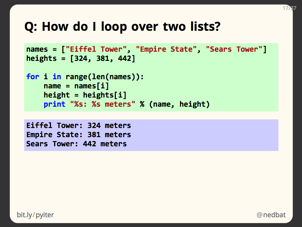 Loop Like A Native | Ned Batchelder
